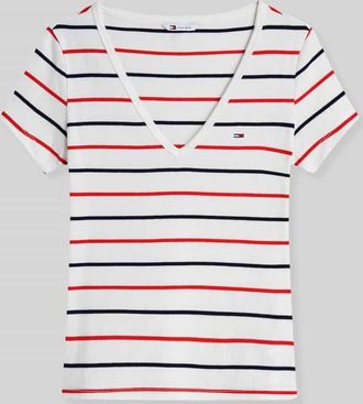 Tommy Jeans Slim Fit T-Shirt aus Baumwoll-Mix