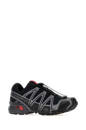 Salomon Unisex Multicolor Rubber And Mesh Speedcross 3 Sneakers Black-Asphalt-Flame Scarlet Black/asphalt/flame