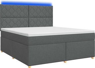 vidaXL Letto Box Spring Con Materasso Grigio Scuro 180 X 200 Cm Vidaxl