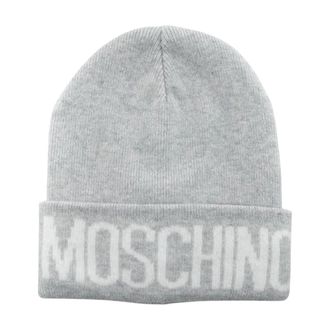 Moschino unisex, Accessoires, Gris, Taille: ONE Size Bonnet en mélange de laine avec logo