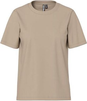 Pieces Pcria Ss Fold Up Solid Tee Noos Bc Femme T-shirt, Gris Clair, S