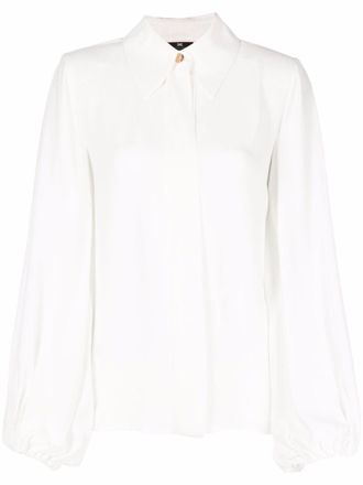 Elisabetta Franchi blouse &agrave; manches drap&eacute;es - Blanc