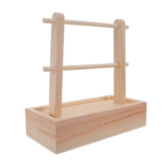 Cabilock Holzgarnhalter Doppellagig mit Abnehmbarer Spule und Nadelbox Tragbarer Garnorganizer zum Stricken und H&auml;keln Zerlegbares Garnaufbewahrungsregal f&uuml;r H