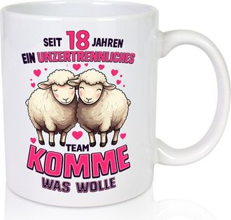 Generic 18 Jahre Verheiratet | 18 Jahre ein Team | Ehepaar - Tasse Weiss - Kaffeetasse/Geschenk/Familie