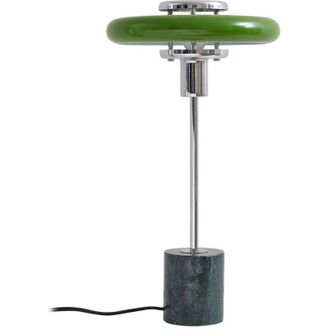 Lindby [GEBRAUCHT] B-Ware Lindby Tischleuchte Lampe Retro Gr&uuml;n Metall Marmor Schreibtischleuchte