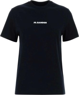 Jil Sander Femme, Tops, Noir, Taille: 36 FR T-shirt en coton &agrave; col rond