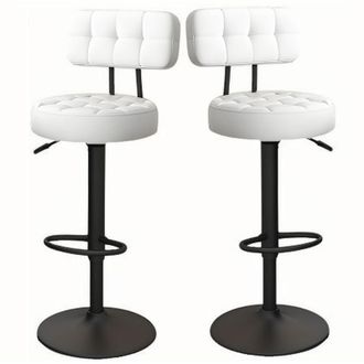 Generic Drehbare, H&ouml;henverstellbare Barhocker, 2Er-Set, Dick Gepolsterte R&uuml;ckenlehne mit Fu&szlig;st&uuml;tze, Barhocker Aus Pu-Leder f&uuml;r K&uuml;che, Esszimmer, Wohnzimmer