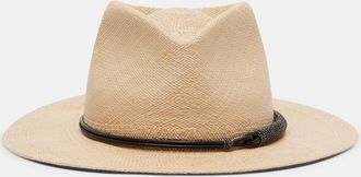 Brunello Cucinelli Hut Monili aus Stroh mit Leder
