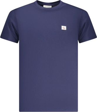 Calvin Klein Homme, Tops, Bleu, Taille: XL T-shirt &agrave; badge en coton
