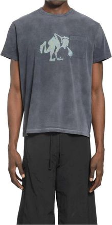 ERL Erl, Homme, Tops, Bleu, Taille: M T-Chemises