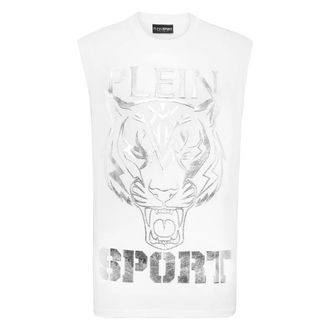 Plein Sport Homme, Tops, Blanc, Taille: XL Hauts sans manches