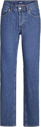 Jack & Jones Jack & Jones Jxseoul Jean Droit LW R3058 DNM Femme Pantalon en Jean, Medium Blue Denim, 28W / 34L