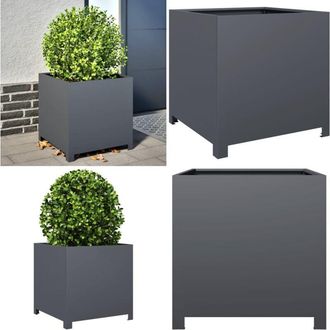 vidaXL Jardinière anthracite 50x50x50 cm acier - Vidaxl