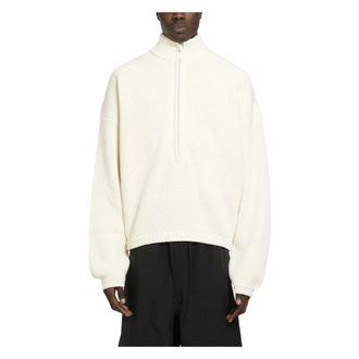 Fear of God Homme, Pulls, Blanc, Taille: L Zip-Up Sweater LS