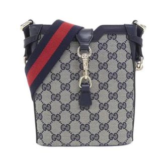 Gucci Sac bandouli&egrave;re en toile GG en cuir Pre-owned - Femme - Pre-owned - Bleu - Taille: ONE Size