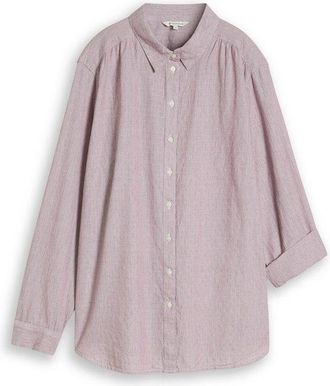 Tom Tailor Langarmbluse Blusen & Shirts Plus Size - Hemdbluse mit Turn-up-Funktion