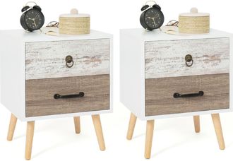 IDMarket 2 Nachttische Bahia 2 skandinavische Schubladen