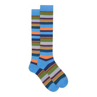 Gallo Gallo - Chaussettes hautes l&eacute;g&egrave;res &agrave; rayures - Homme - Sport - Multicolore - Taille: ONE Size