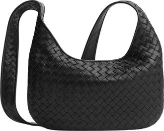 Bottega Veneta Homme, Sacs, Noir, Taille: ONE Size Sac bandouli&egrave;re noir avec motif Intrecciato
