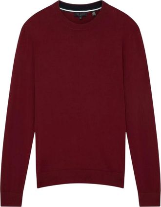 Ted Baker Pullover f&uuml;r Herren, Merinowolle, Lang&auml;rmlig (Ochsenblutrot)