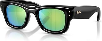 Ray-Ban Wayfarer Puffer Sonnenbrillen Schwarz Fassung Gr&uuml;n Glas 50-23