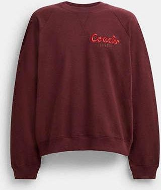 Coach New Year Coach Snake Script Sweatshirt in Rot, Gr&ouml;&szlig;e Gro&szlig; | Baumwolle