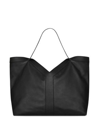 Saint Laurent grand sac &agrave; main en cuir lettre Y - Noir