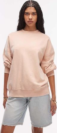 & Other Stories Oversize-Sweatshirt in Lehmrosa mit Rundhalsausschnitt