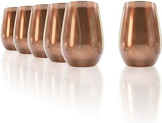 Stölzle Longdrinkgläser Mirror Braun 6er-Set 465 ml - Allroundbecher für Wasser, Saft & Cocktails - Hochwertige Trinkgläser bleifrei in verspiegelter Optik - 