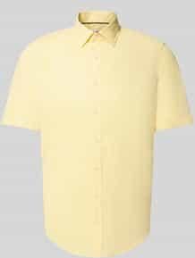 Jake*s Slim Fit Leinenhemd mit Knopfleiste