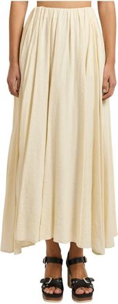 Manila Grace Femme, Jupes, Beige, Taille: 42 FR Jupe Longue Asym&eacute;trique