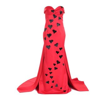 Moschino Glamour&ouml;ses Hearts Langes Kleid - - Dresses - Damen - Rot - M