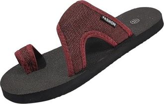 Generic Pantoufles pour femme - D&eacute;contract&eacute;es - Bout ouvert - Chaussures plates et confortables - Chaussures de plage, Bordeaux, 37 EU