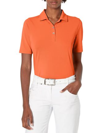 Cutter & Buck Damen Short Sleeve Virtue Eco Pique Recycled Polo Shirt Polohemd, College Orange, Gro&szlig;