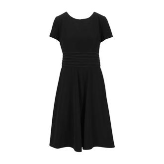 Emporio Armani Plissierte Taille Techno Cady Midikleid - - Dresses - Damen - Schwarzk - L