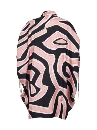 Emilio Pucci Womens Kaftan Dress Labirinto Print Multicolour Silk