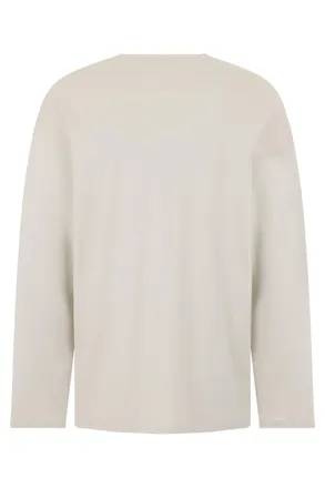 Christophe Lemaire Mens Long-Sleeve Shirt Cotton-Silk Beige T-Shirts And Polos
