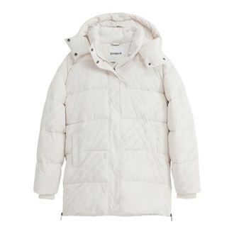 Desigual Flock Print Gesteppte Damenjacke - - Jackets - Damen - Wei&szlig; - M