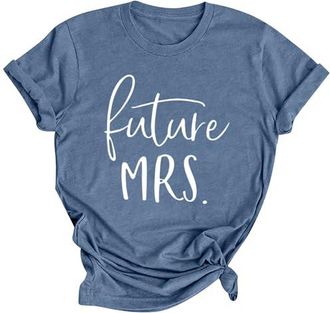 Generic 2025 Future Mrs Tops pour femmes col rond d&eacute;t&eacute; coupe ample t-shirt tendance &agrave; manches courtes d&eacute;contract&eacute; mignon graphique d&eacute;t&eacute; tendance t-shirts sort