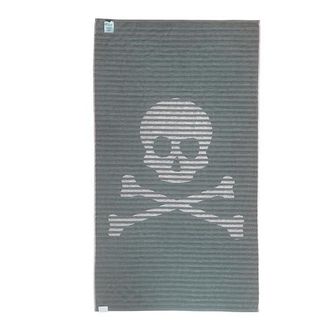 Scalpers Strandtuch, 90 x 180 cm, 100% Baumwolle, 500 g/m&sup2;, beige, mit Logo und Streifen Home