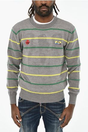 Dsquared2 Lightweight Crew-Neck Sweater with Striped Detail size M