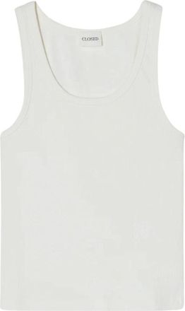 Closed Femme, Tops, Blanc, Taille: 36 FR Canotta a costine