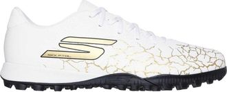 Skechers Crackle-Effekt Fu&szlig;ball-Stiefel f&uuml;r Herren (Wei&szlig;/Gold)