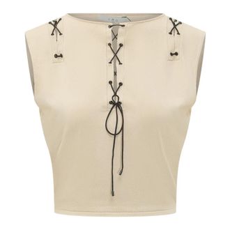Iro Iro, Femme, Tops, Beige, Taille: 36 FR Felicine Lace-Up Top
