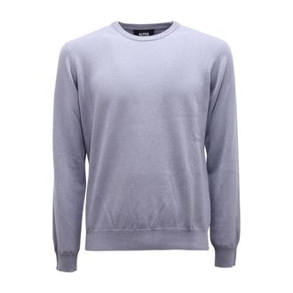 Alpha Studio Kaschmirpullover in Puderfarbe - - Knitwear - Herren - Blau - 2XL