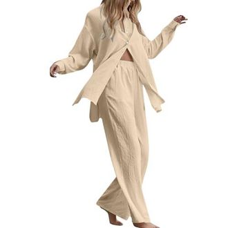 Generic Ensemble de surv&ecirc;tement 2 pi&egrave;ces pour femme et homme - Tenue quotidienne - Sweat et pantalon cargo - Ensemble d&eacute;contract&eacute; &agrave; manches longues - Gris, be