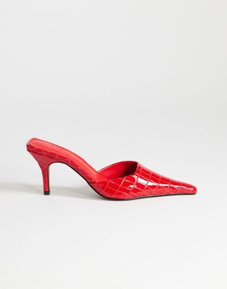 Topshop Alfie - Escarpins pointus effet croco - Rouge