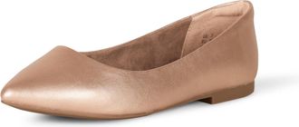 Amazon Essentials Damen Ballerinas mit spitzem Zehenbereich, Roségold, 44.5 EU Weit