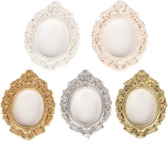 Amosfun 5 St&uuml;cke Mini Rahmen Vintage Harz Oval Bilderrahmen Foto Decor F&uuml;r Home Elegante Harz Foto