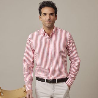 Bexley Simonin - Chemise homme corail et blanc